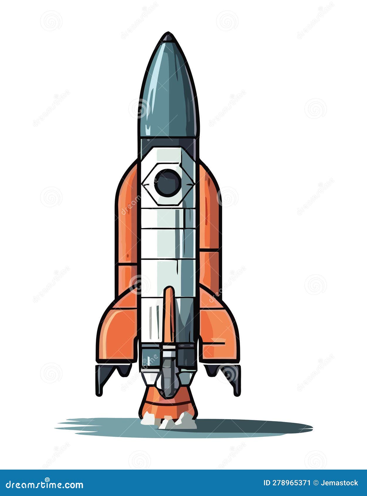 Spaceship Taking Off. Rocket Whizzing Through The Clouds In The Sky ...