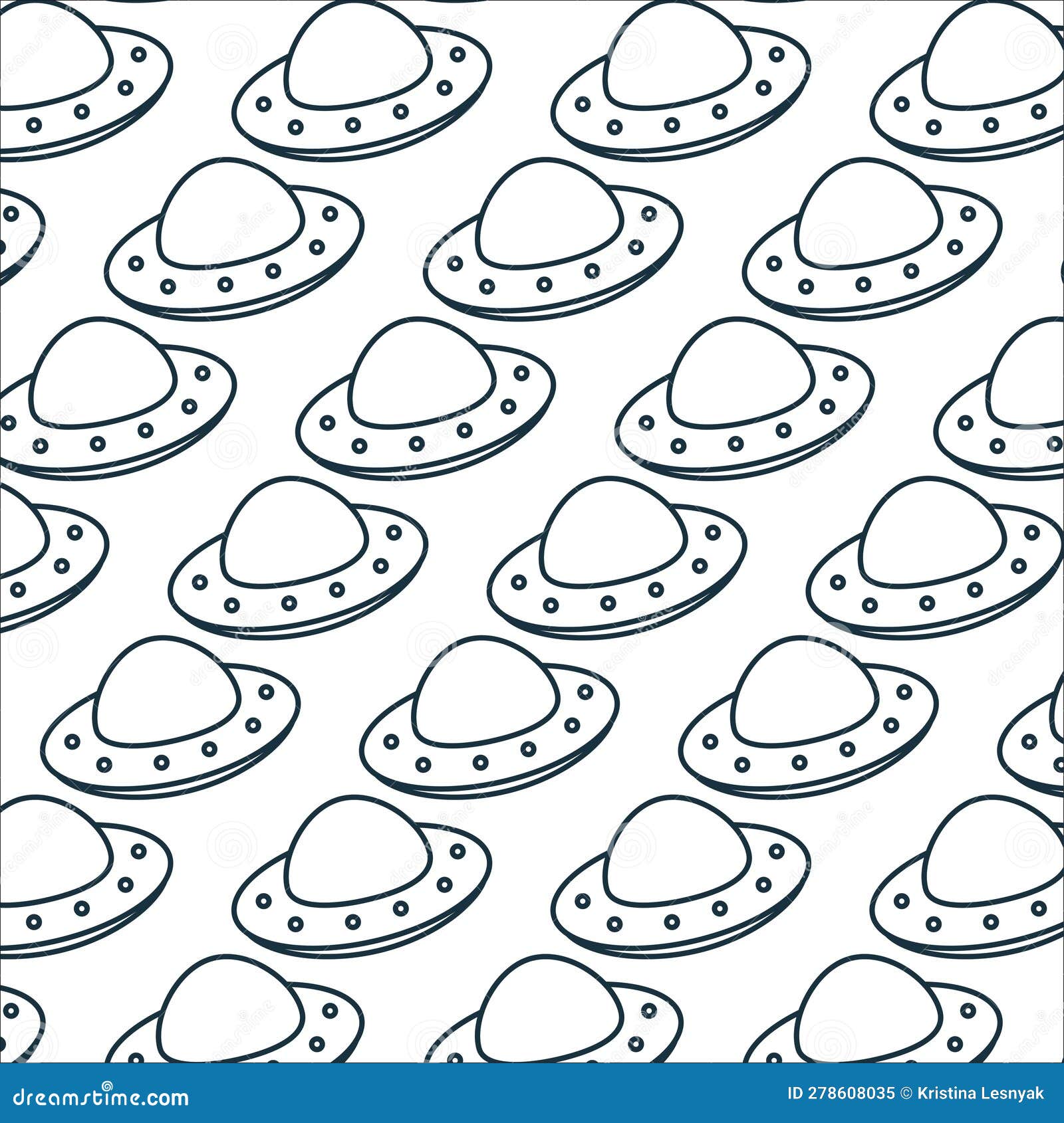 Spaceship Ufo Alien Color Fly Space Pattern Stock Vector - Illustration ...