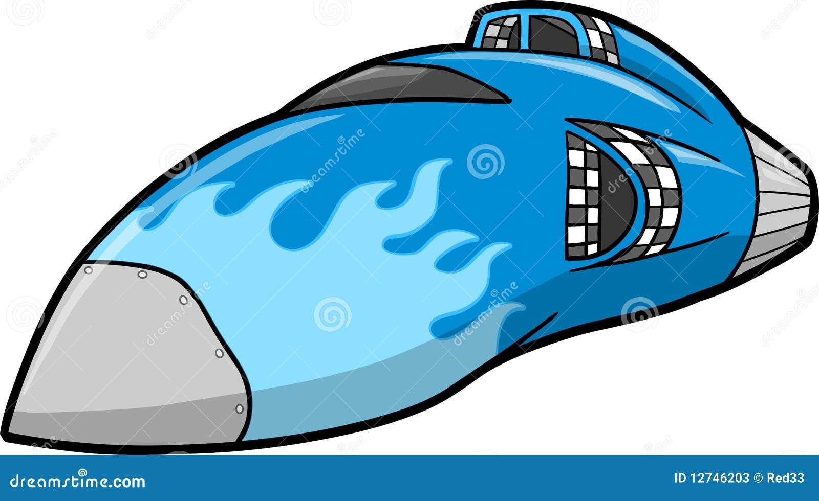 Spaceship Vector Illustration Stock Vector - Illustration of rocket ...