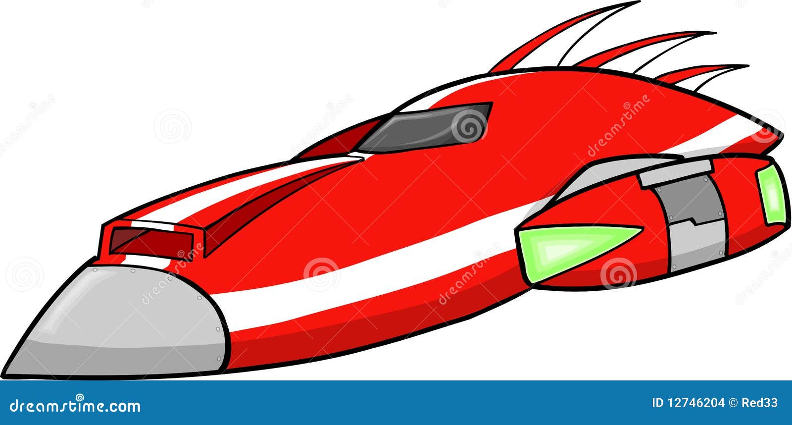 Spaceship Vector Illustration Stock Vector - Illustration of space ...