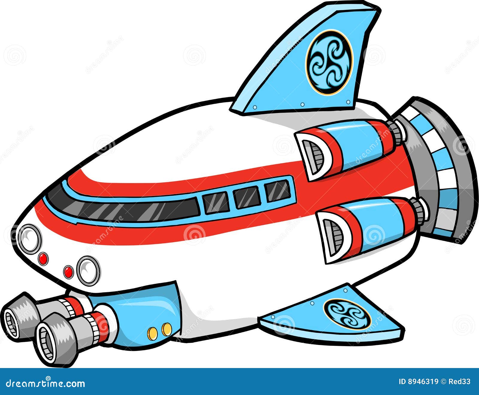 Spaceship Vector Illustration Stock Vector - Illustration of space, transportation: 8946319