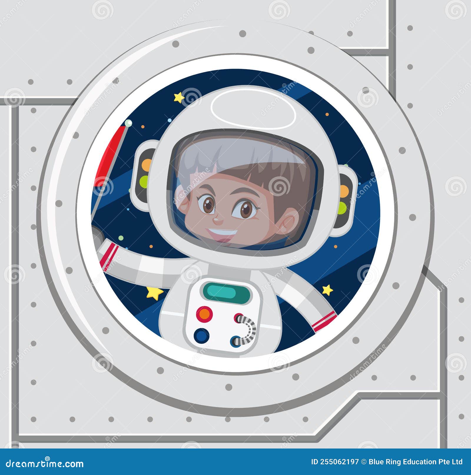 Spaceship Window with Astronaut Stock Vector - Illustration of ...