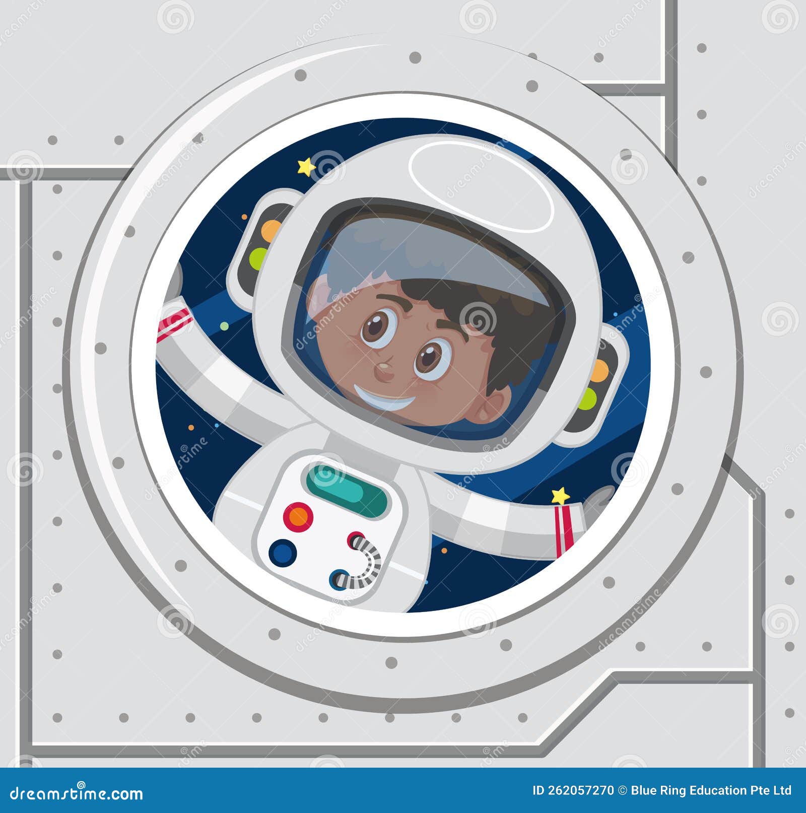 Spaceship Window with Astronaut Stock Vector - Illustration of rocket ...