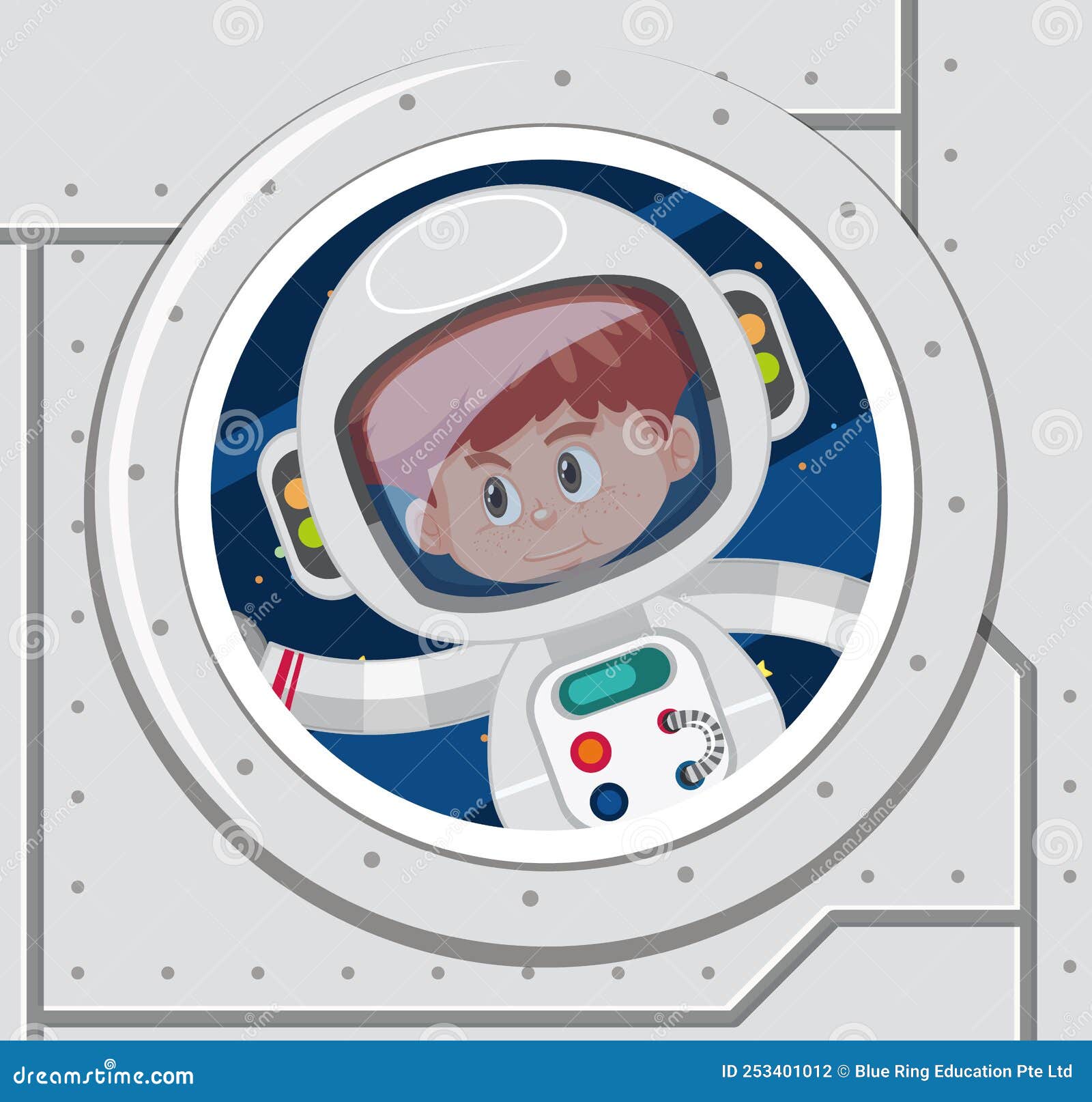 Spaceship Window with Astronaut Stock Vector - Illustration of ...