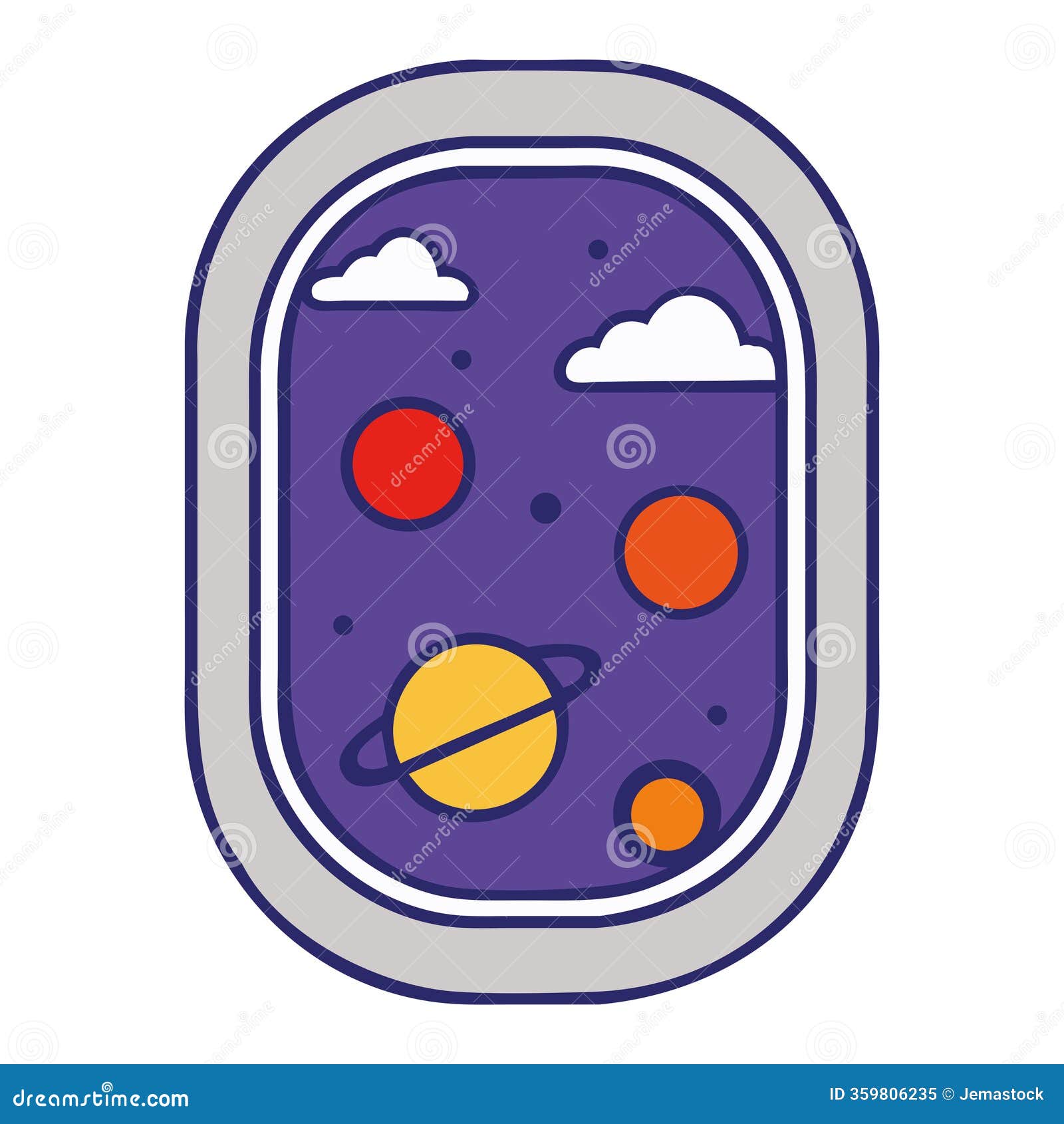 Spaceship Window View Outer Space Icon Stock Illustration ...
