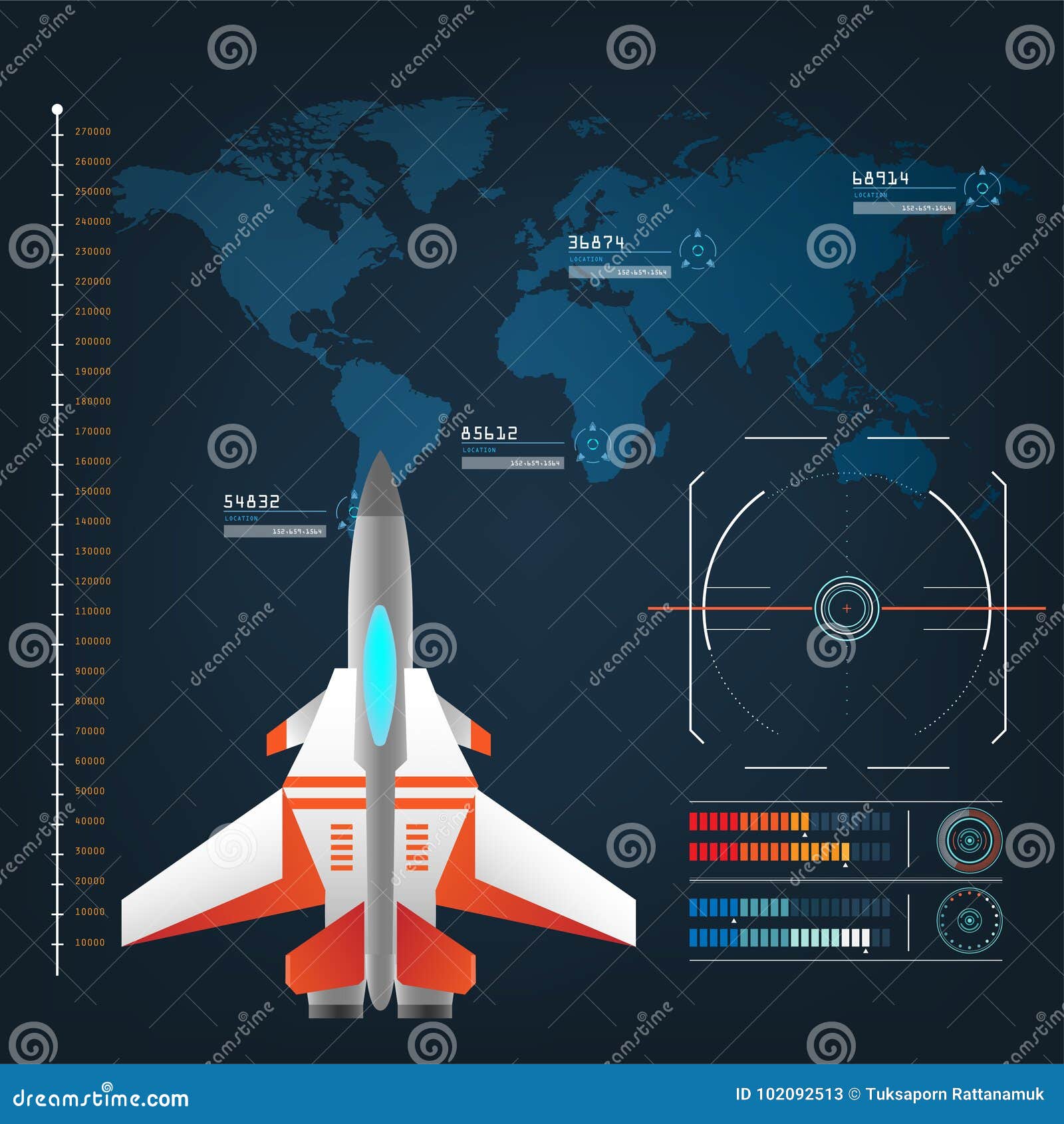 Spaceships Aircraft with Future Sight Action Mode Interface Stock ...