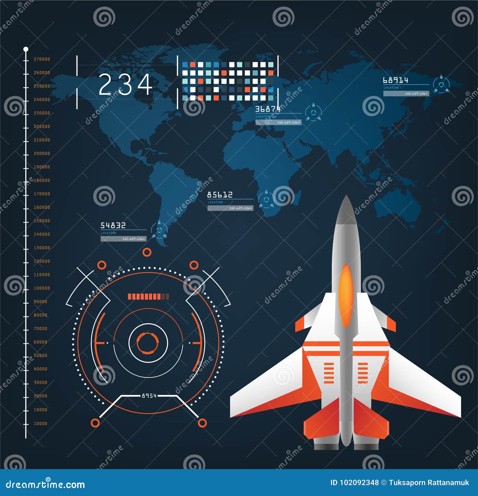 Spaceships Aircraft with Future Sight Action Mode Interface Stock ...