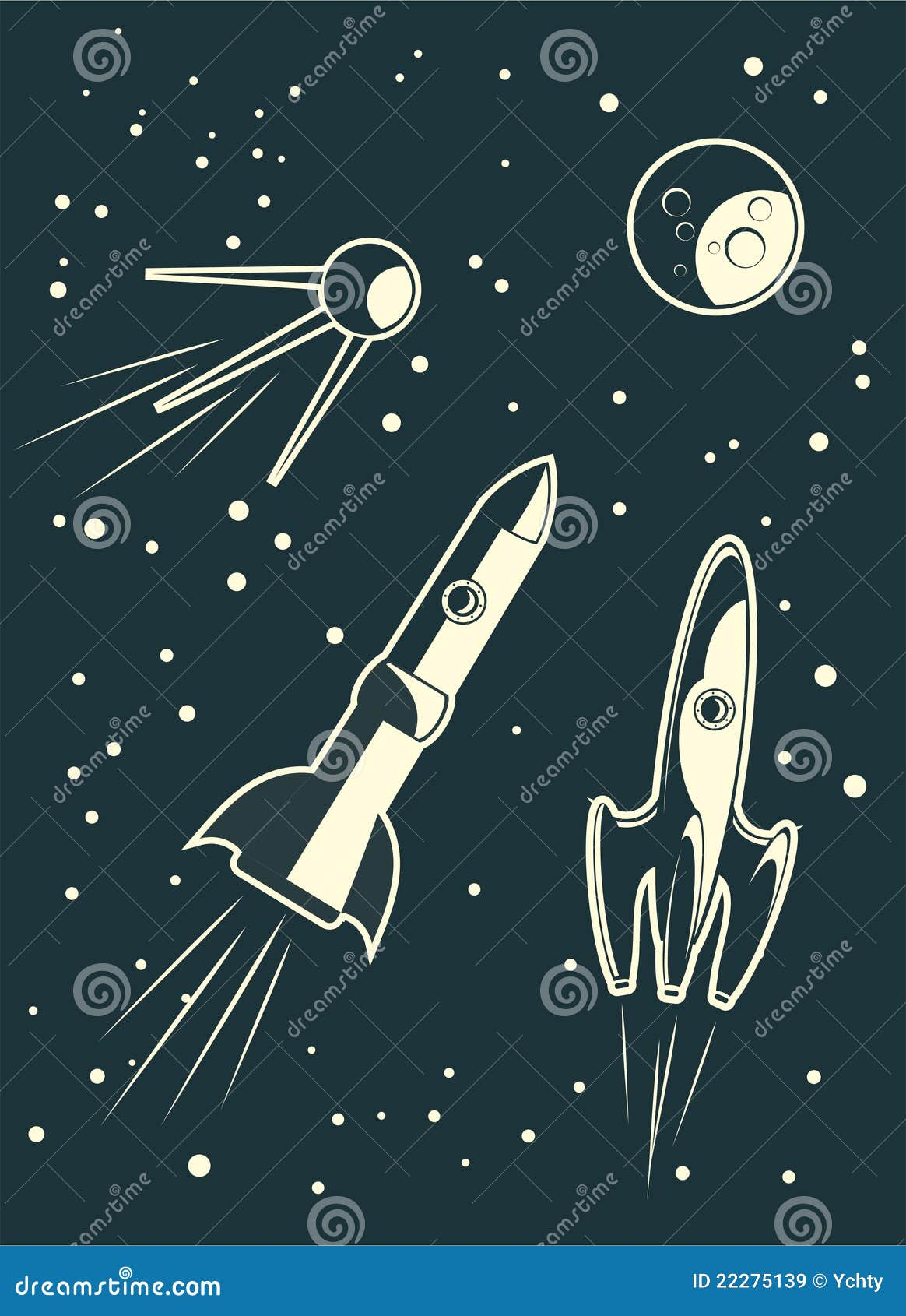 Spaceships Racing in Vector Stock Vector - Illustration of element ...