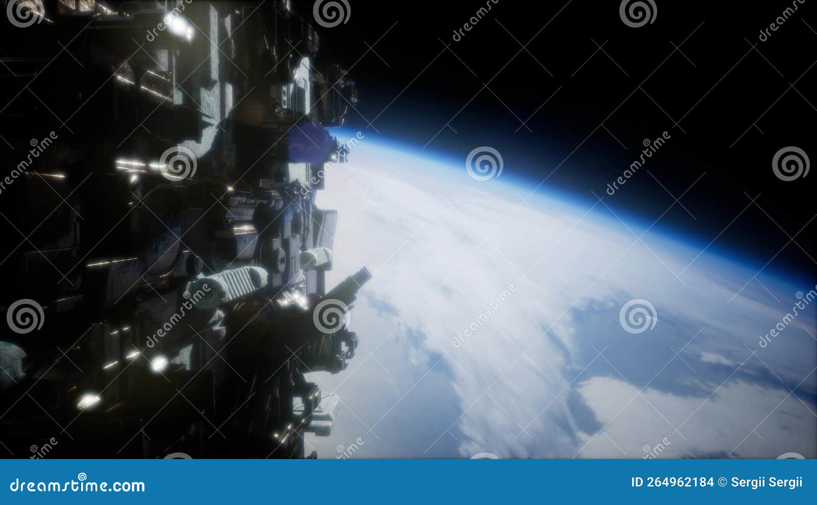Spaceships in Space 3D Rendering Stock Illustration - Illustration of ...