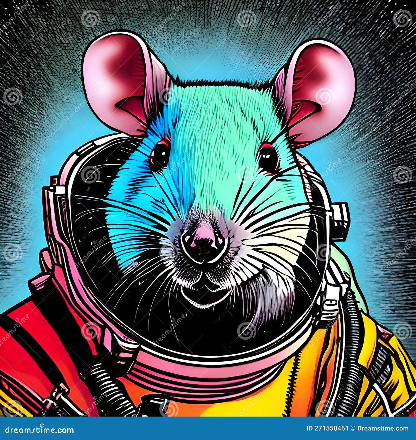 Spacesuited rat astronaut stock illustration. Illustration of closeup ...
