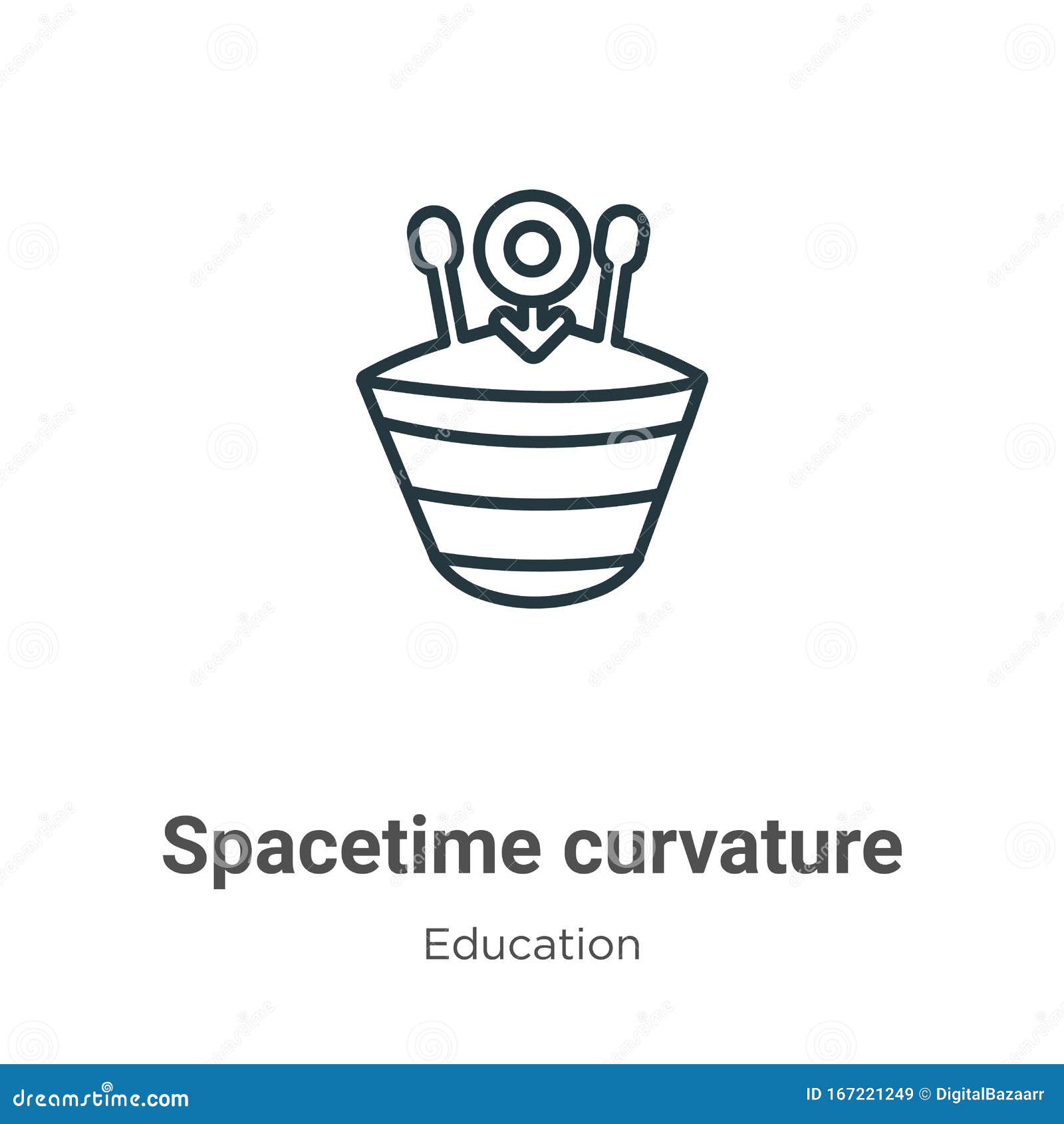 Spacetime Curvature Outline Vector Icon. Thin Line Black Spacetime ...