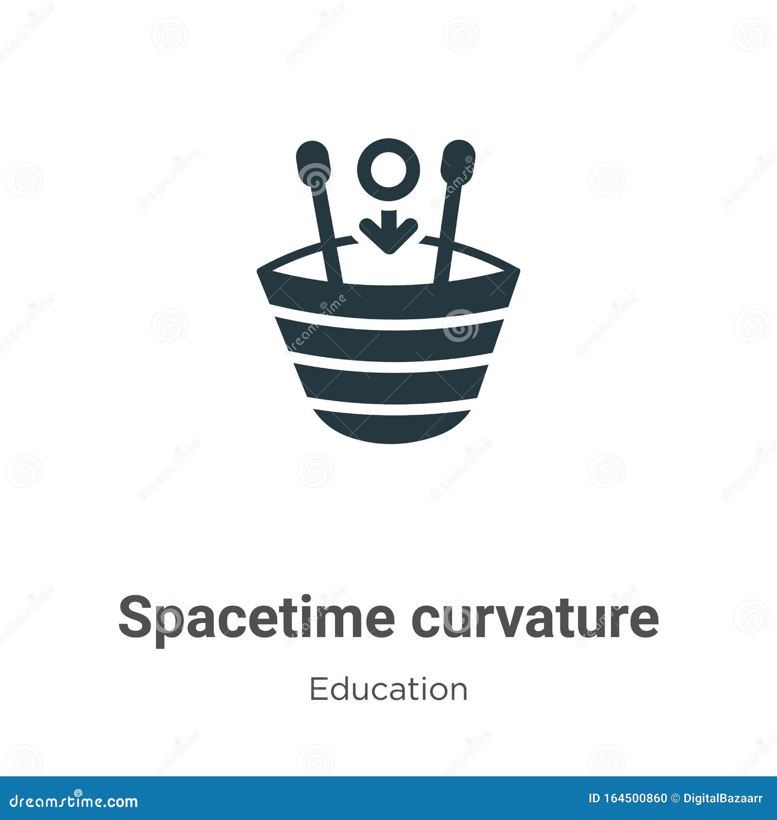 Spacetime Curvature Vector Icon on White Background. Flat Vector ...