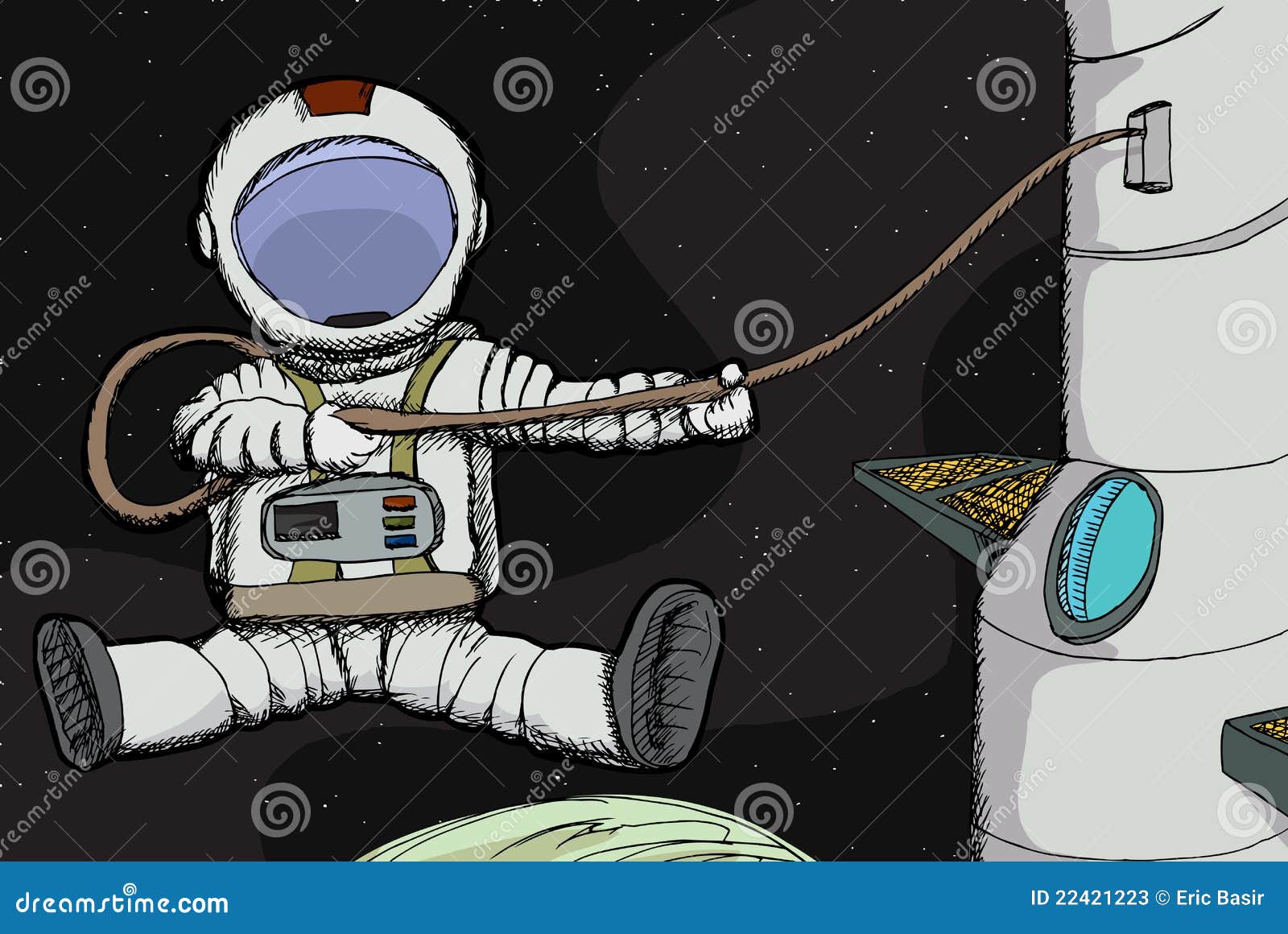 Spacewalk stock vector. Illustration of panel, spacesuit - 22421223