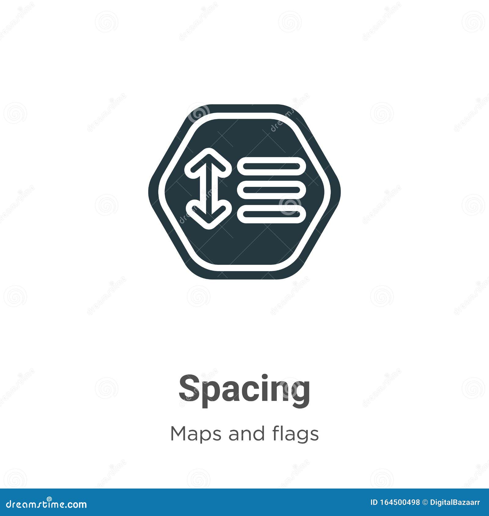 Spacing Vector Icon on White Background. Flat Vector Spacing Icon ...