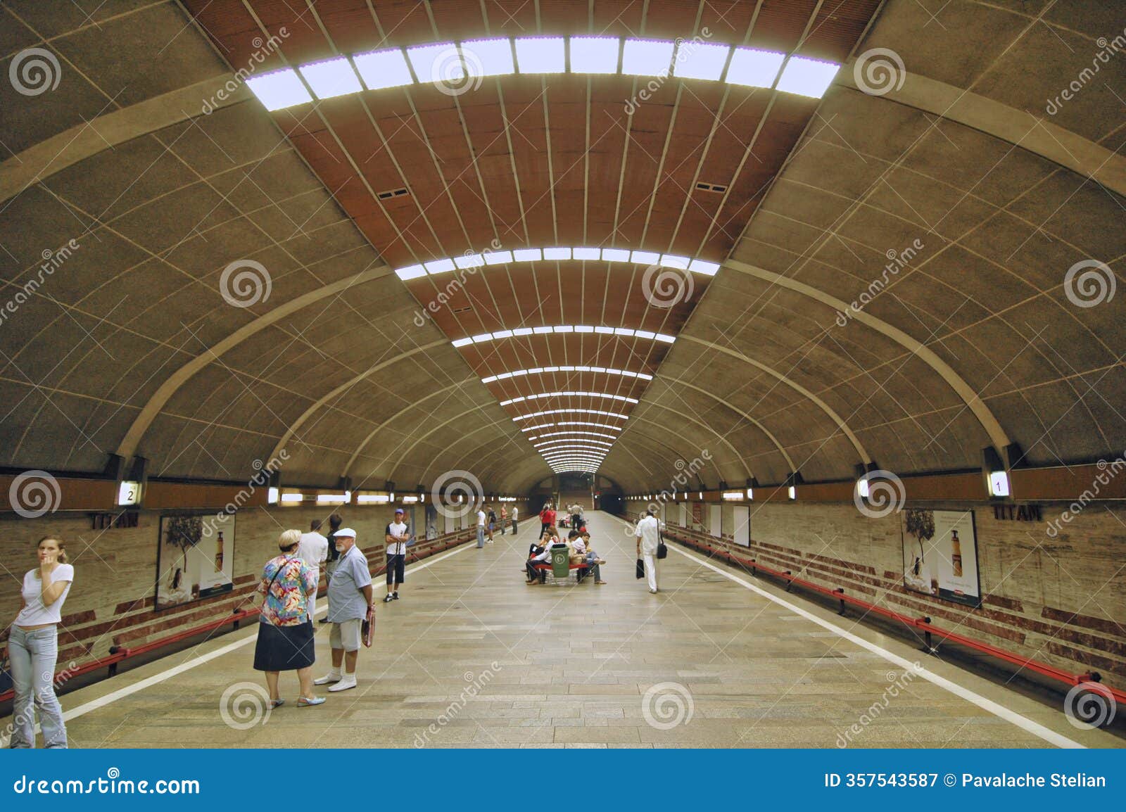 Modern Underground Metro Station in Bucharest with Arched Ceiling and ...