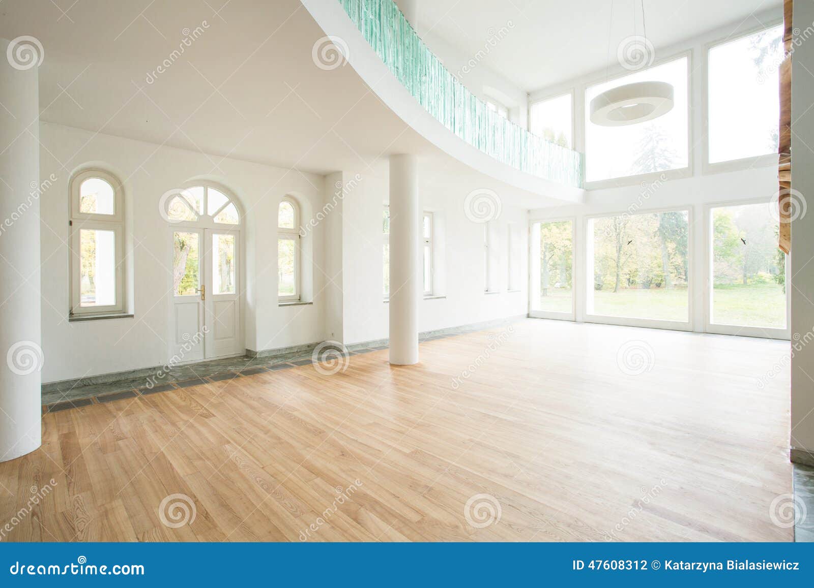 Spacious Area in Modern House Stock Photo - Image of balustrade ...