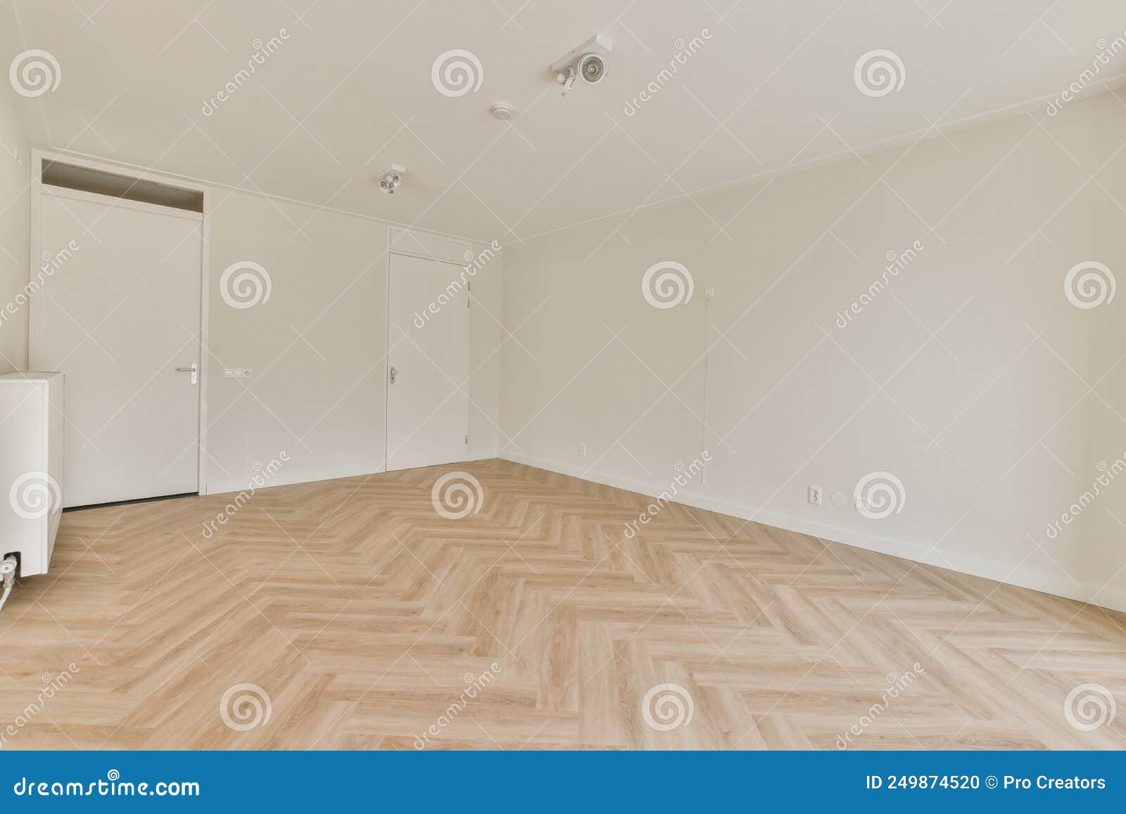 Spacious Bright Empty Room with Large Windows Stock Photo - Image of ...