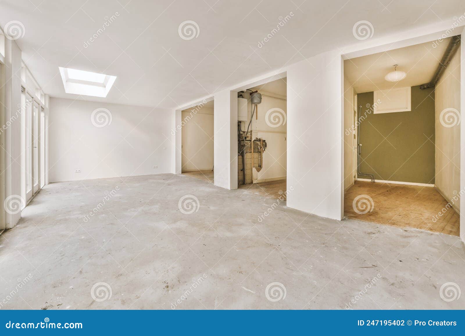 A Spacious Bright Empty Room with Several Recesses Stock Photo - Image ...