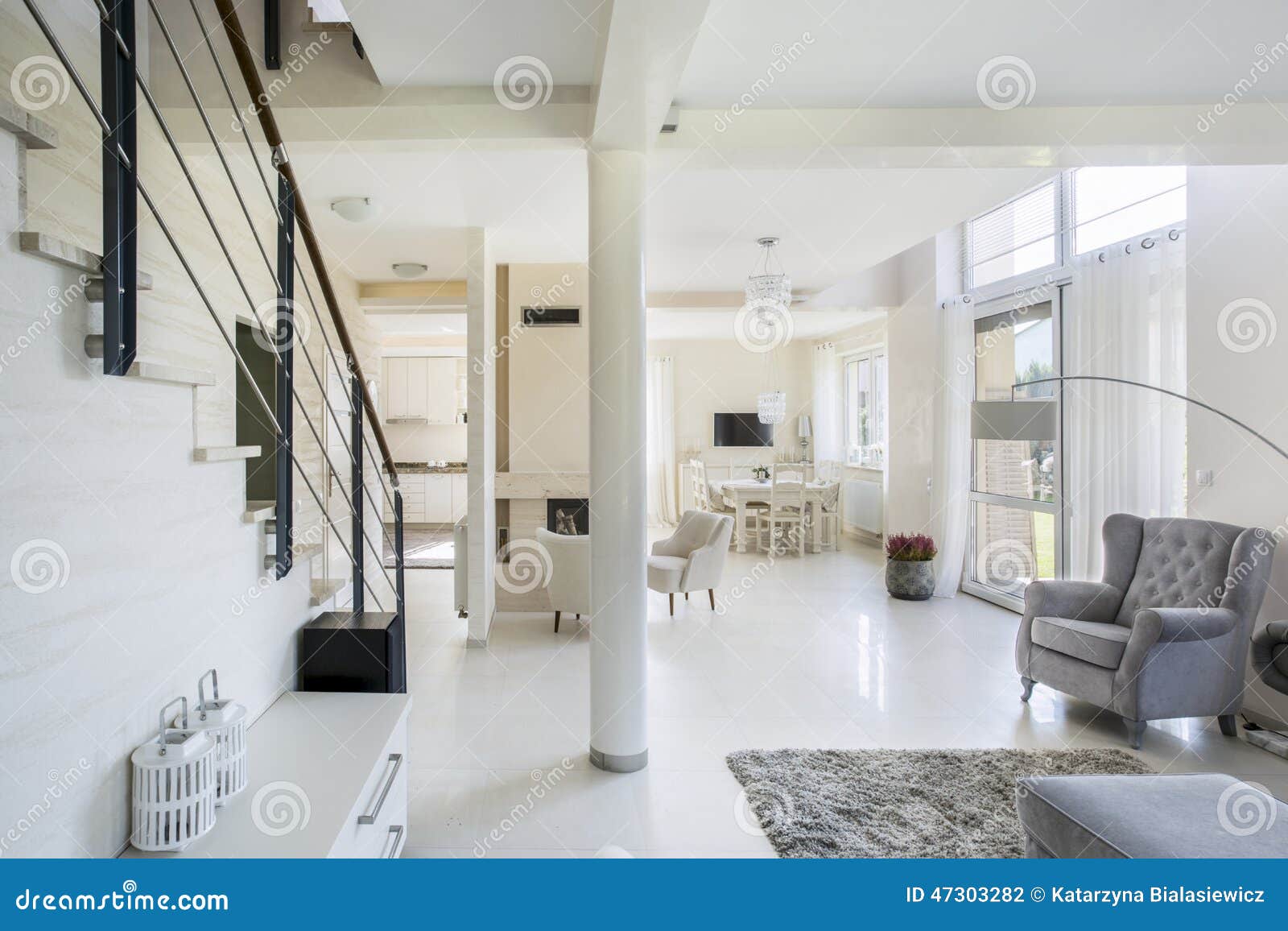 Spacious, Bright Living Space Stock Photo - Image of modern, residence ...