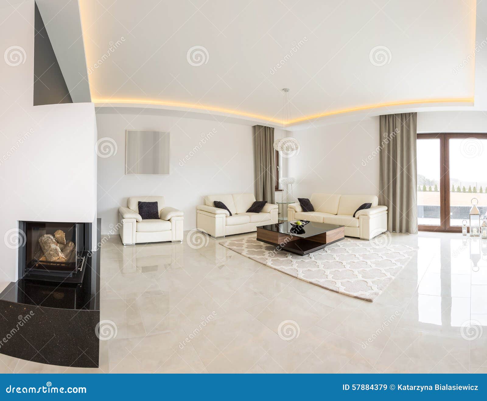 Spacious bright room stock image. Image of lounge, rich - 57884379