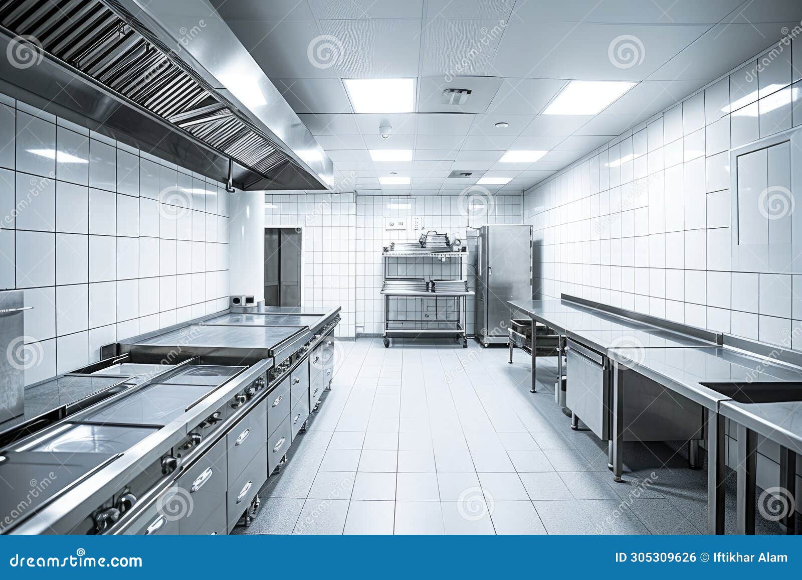 Spacious Commercial Kitchen with Stainless Steel Appliances, a ...
