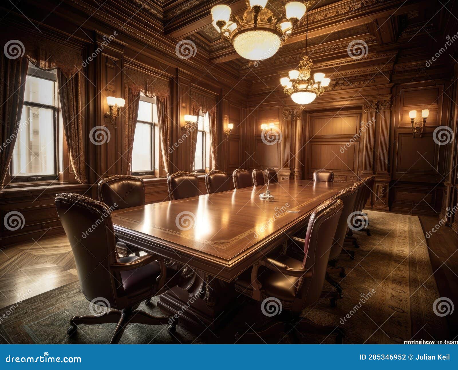 Elegant Conference Room with Projector and Chairs Stock Illustration ...