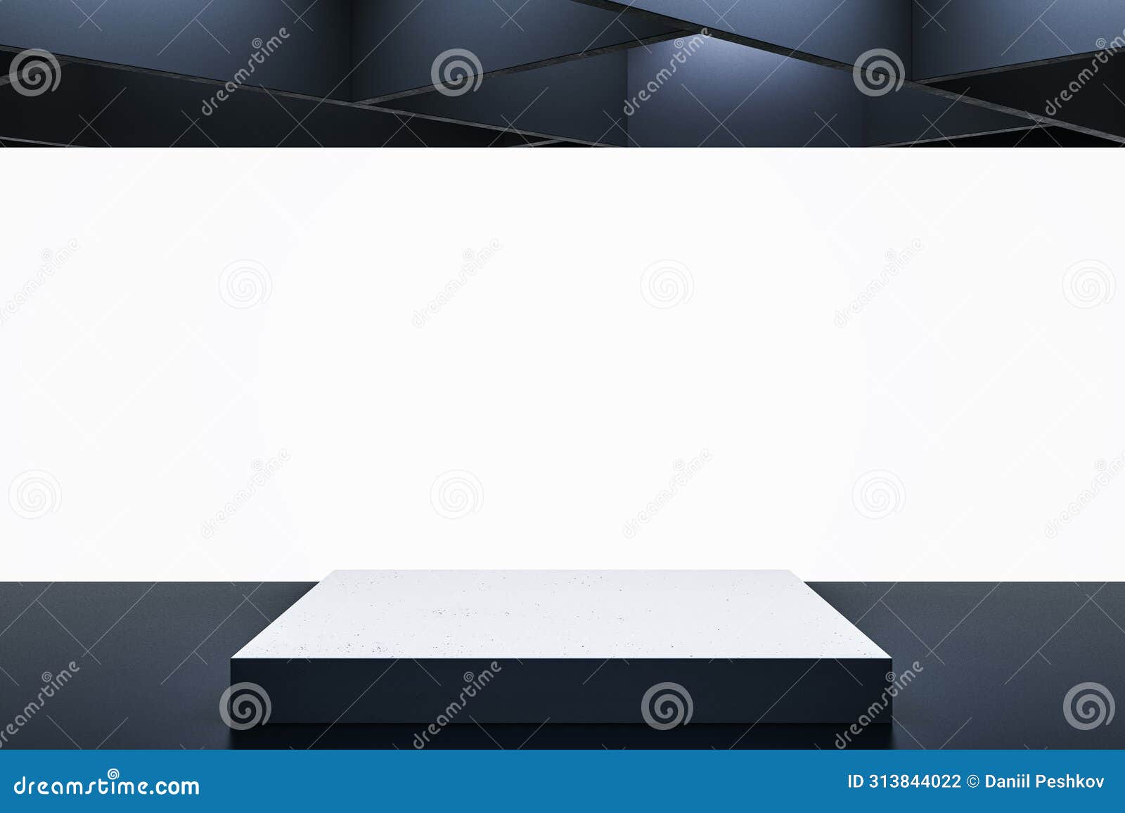 Spacious Dark Room with Large White LED Screen, Ready for Events and ...