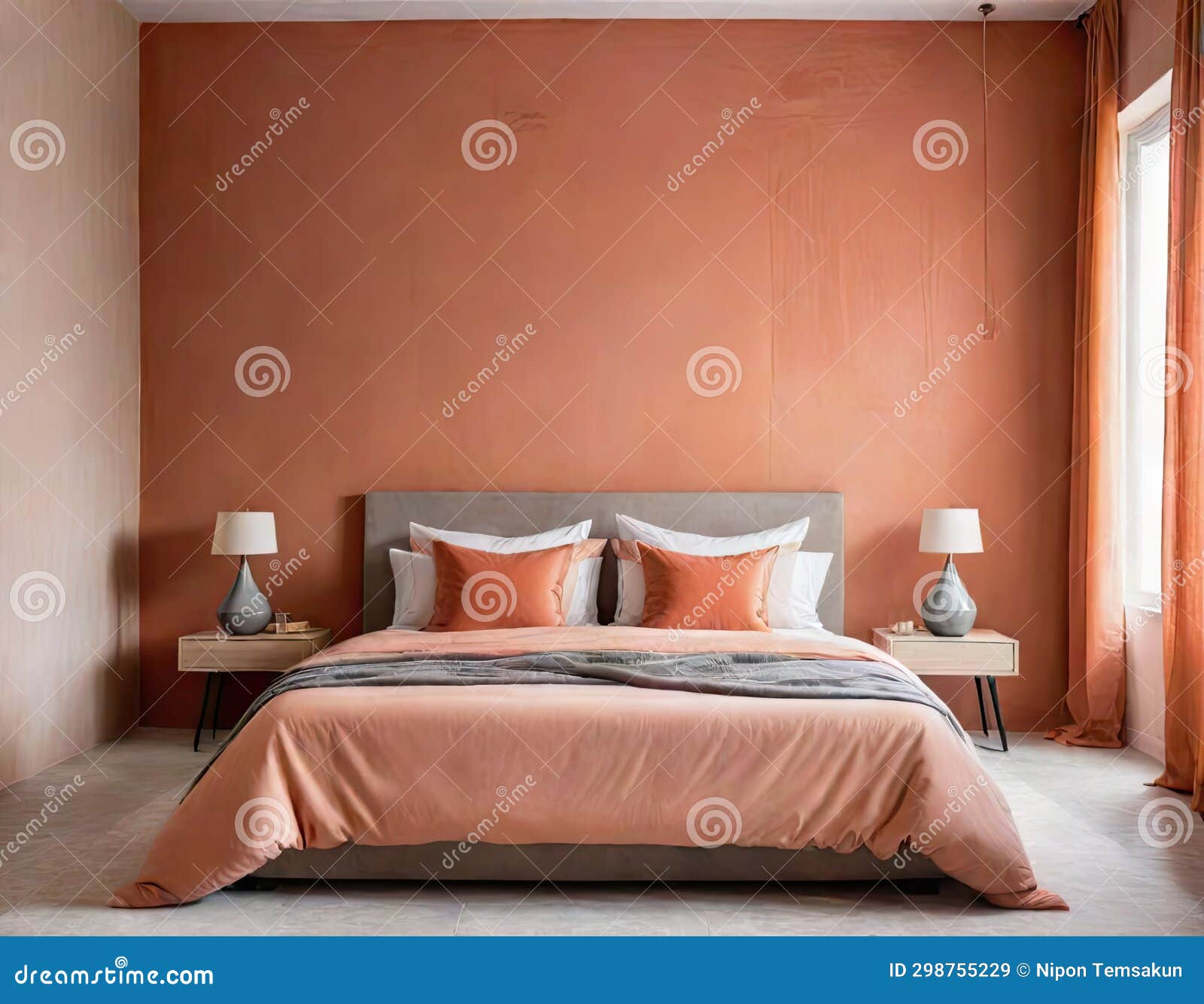 A Spacious and Elegant Bedroom Featuring a Neutral Color Scheme with a ...