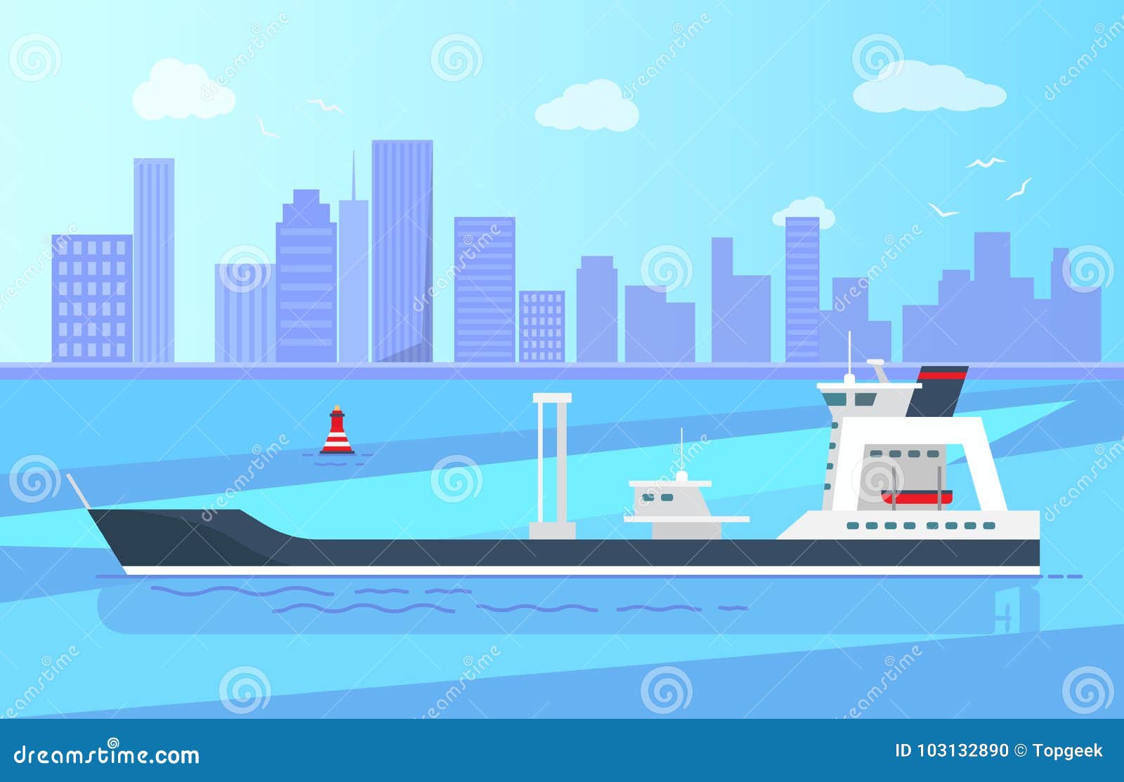 Empty Freighter Ship Boat Isolated Symbol Vector Illustration ...
