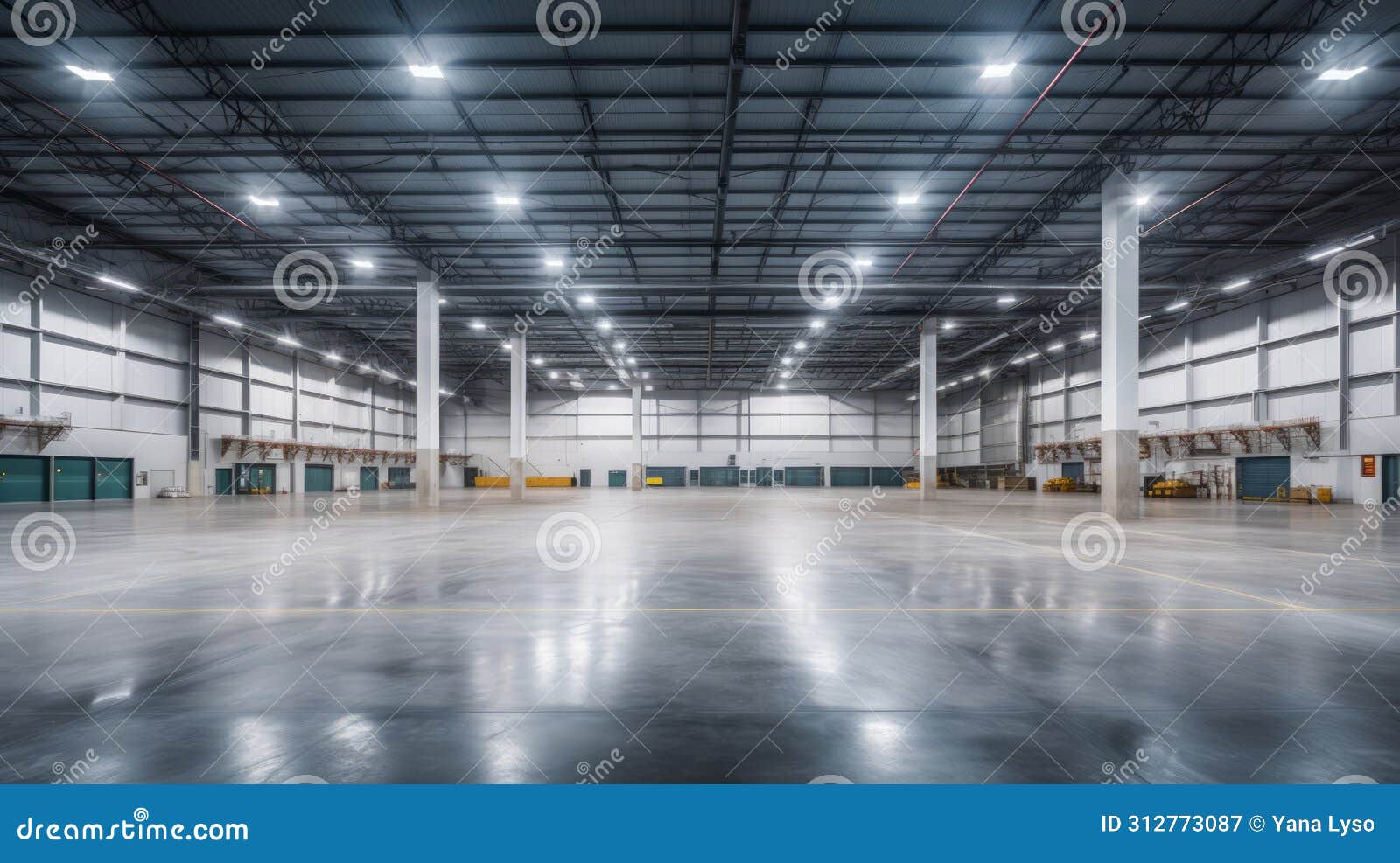 Spacious, Empty and Clean Warehouse Interior in Logistic Center ...
