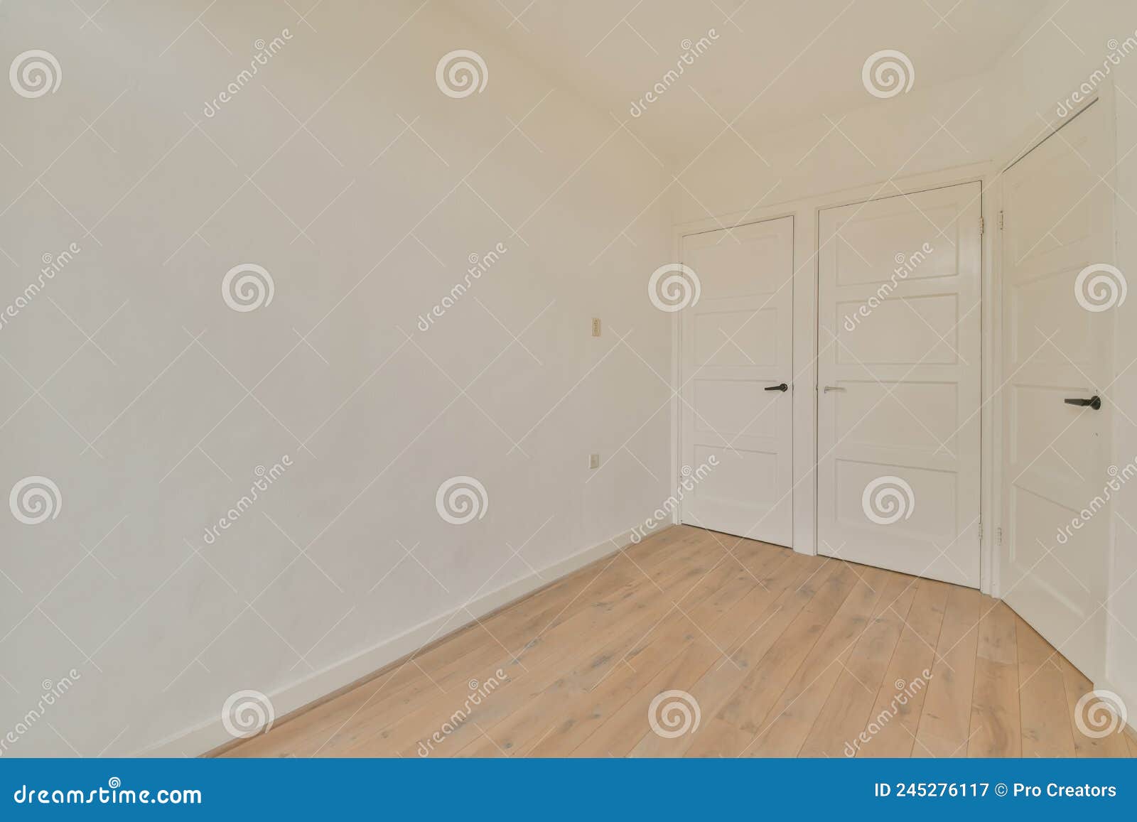 A Spacious Empty Room with an Angular Interior Stock Image - Image of ...