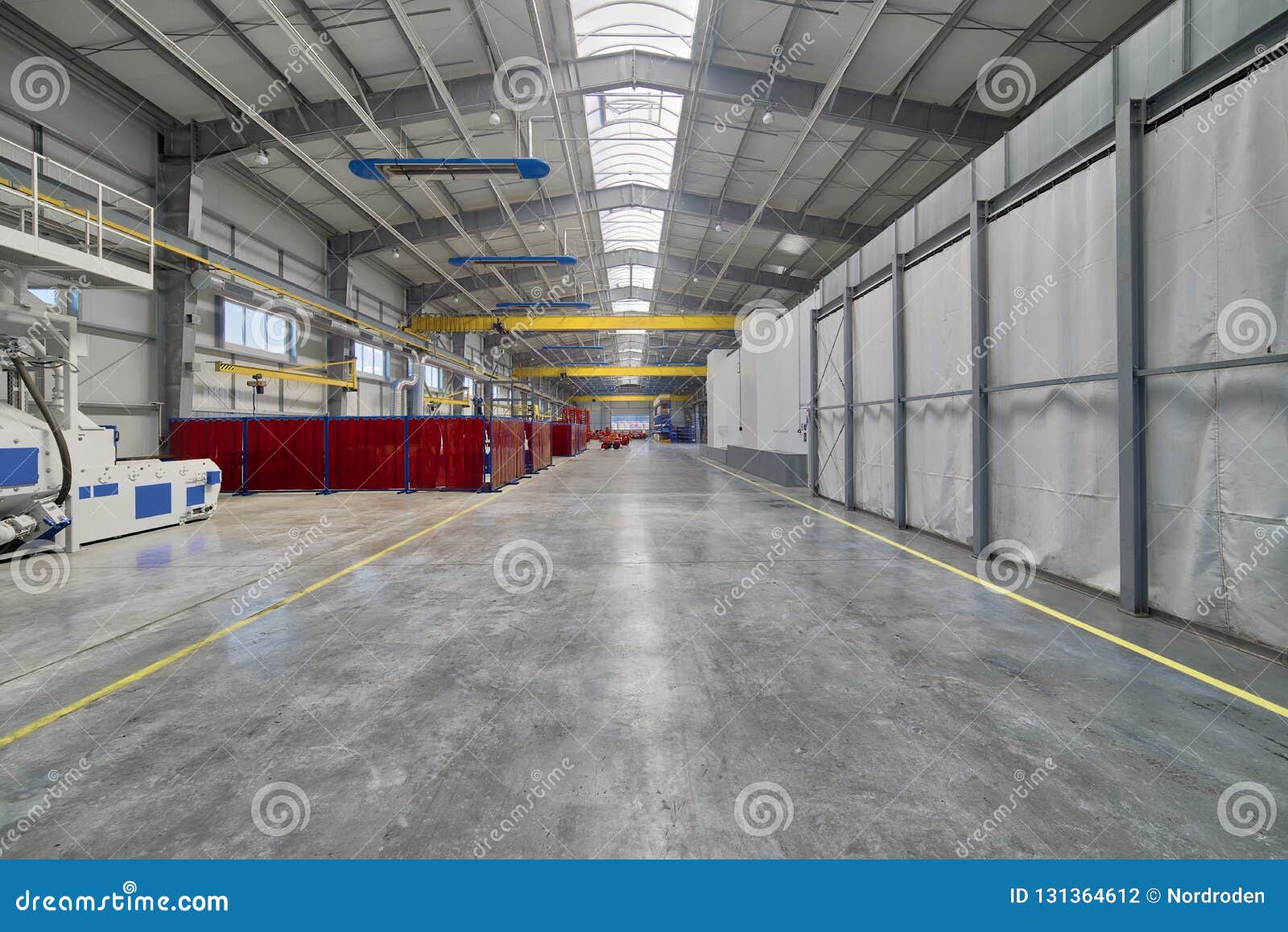 Spacious Factory Shop. Interior of the Industrial Workshop Stock Photo ...