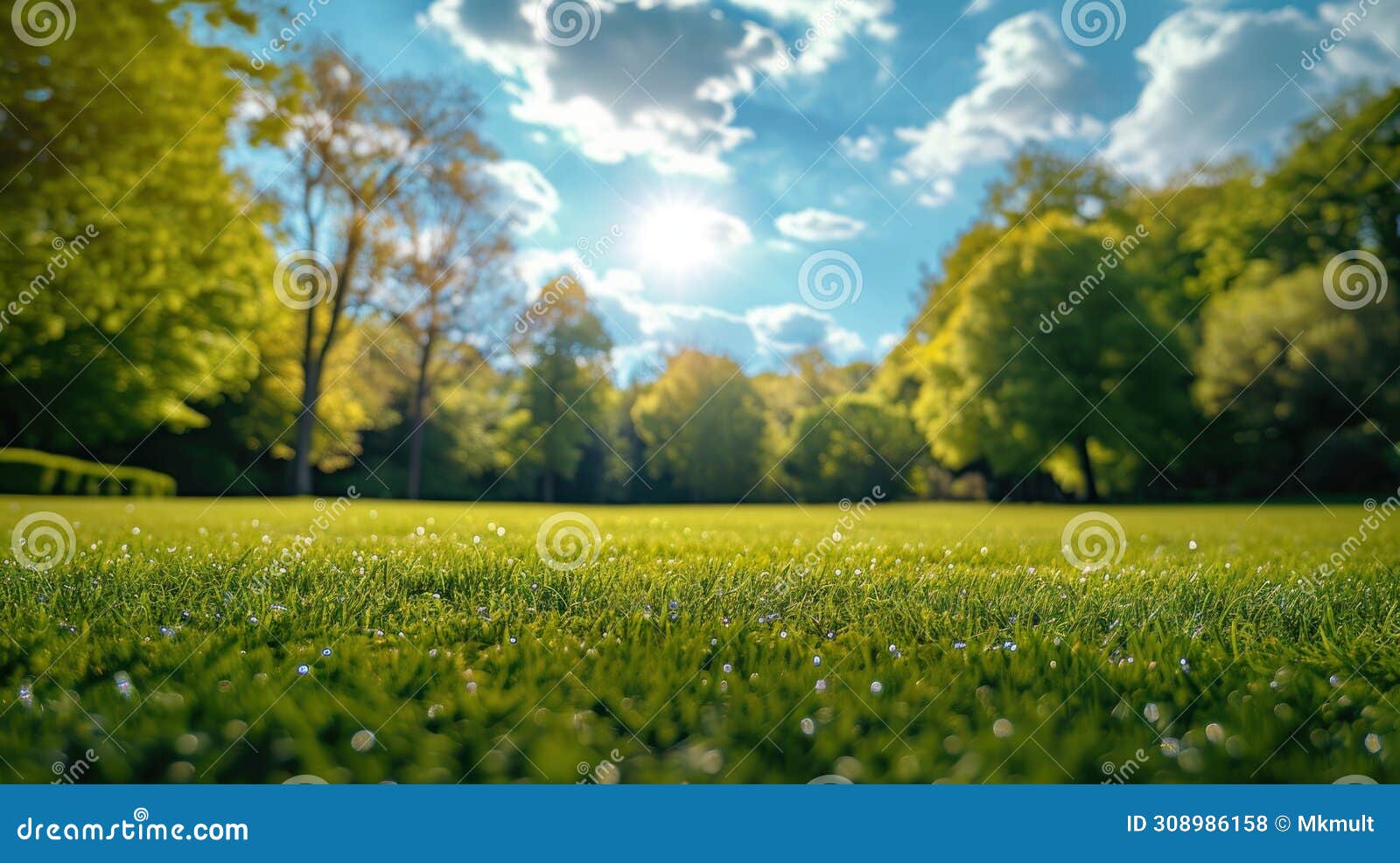 Spacious Grassy Field with Trees in the Background Stock Photo - Image ...