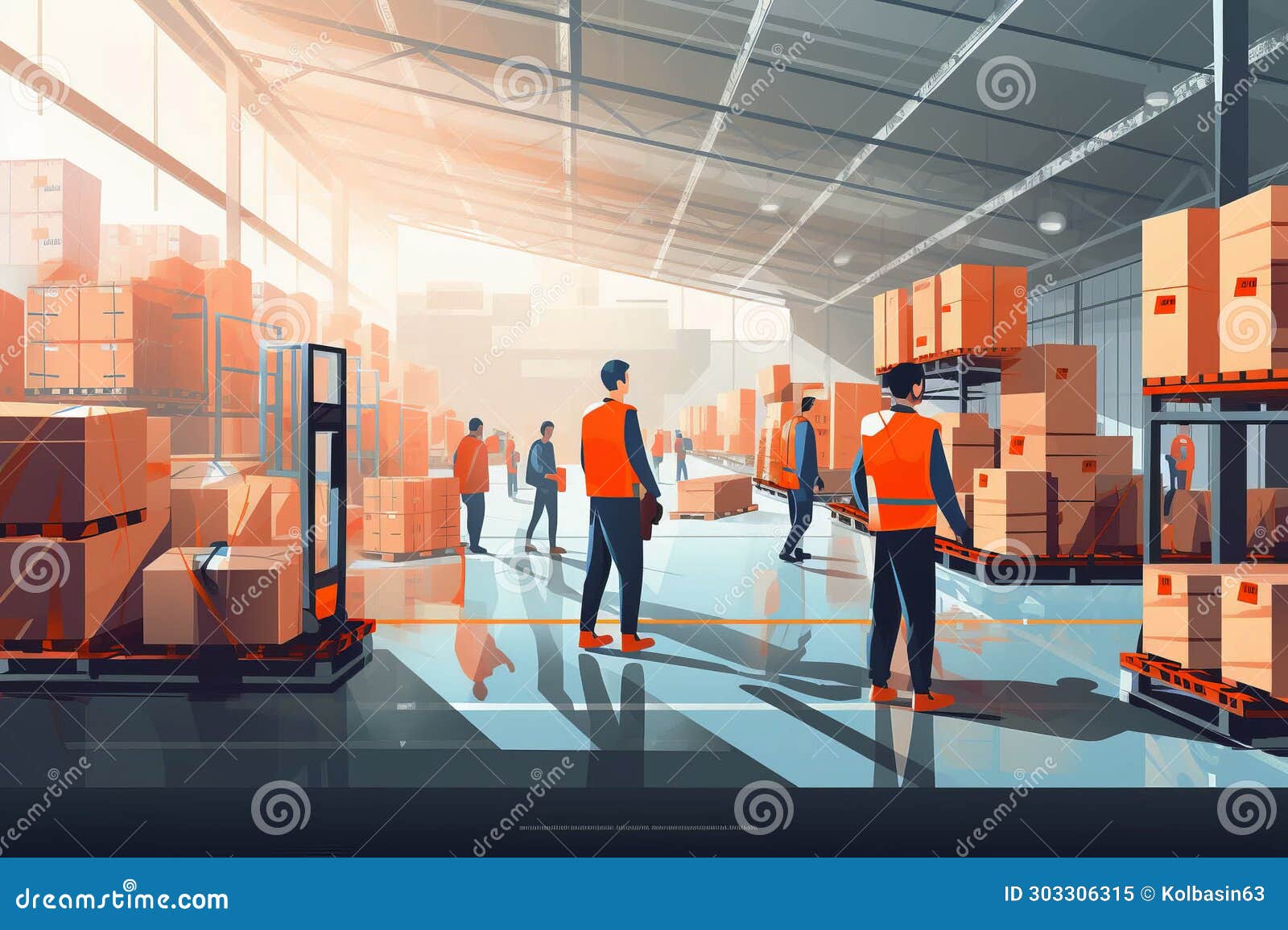 Industrial Warehouse Terminals Stock Image - Image of generated ...