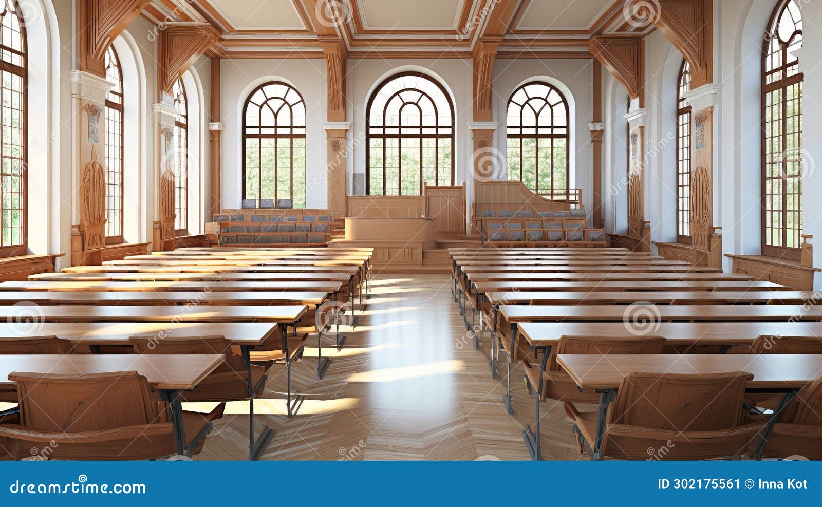 Spacious Interior of an Empty Lecture Hall at the University for ...