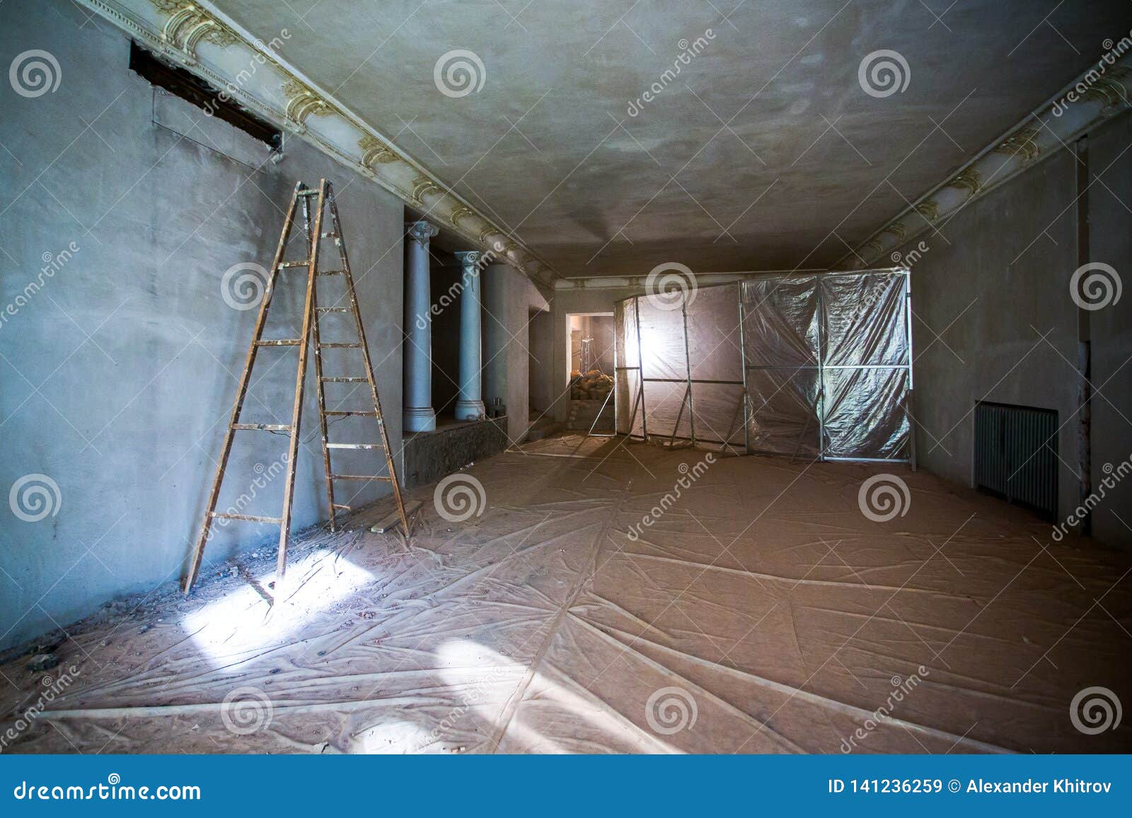 The Spacious Interior of the Old Mansion during the Restoration Work ...