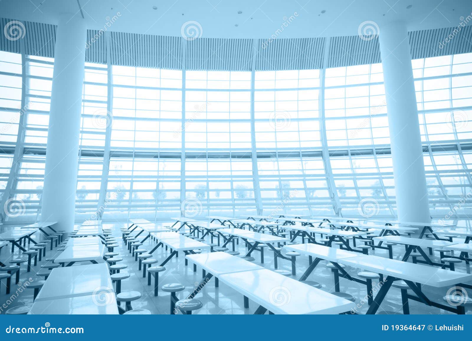 Spacious Interior Space and Glass Wall Stock Image - Image of inside ...