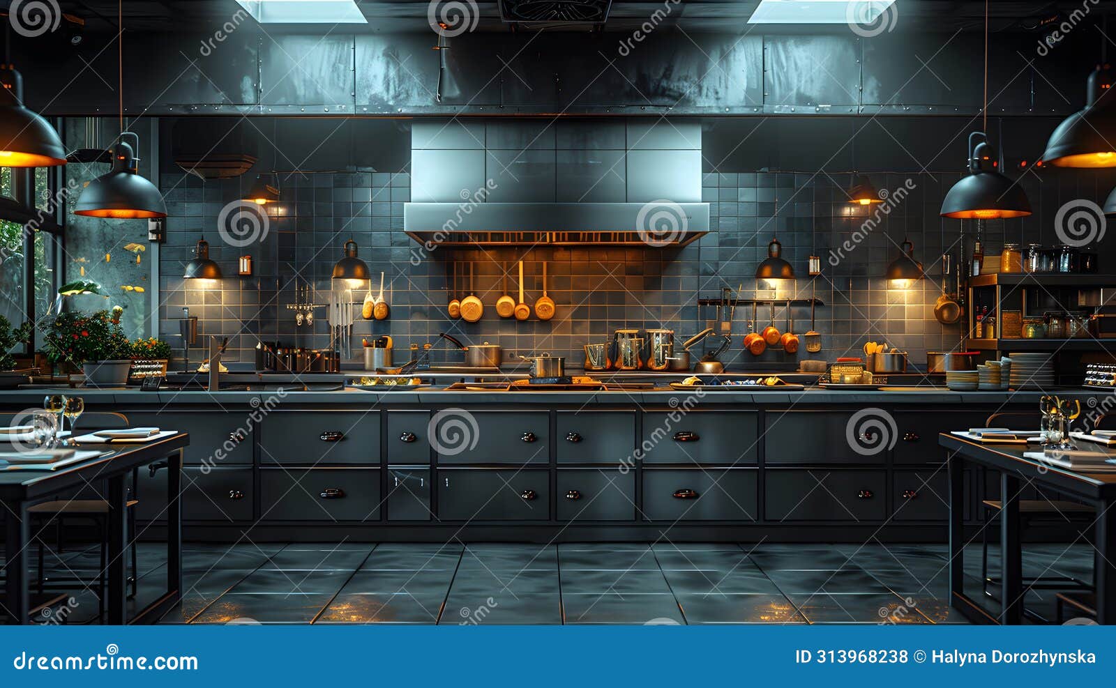 Spacious Kitchen Countertops. Generative AI Stock Illustration ...