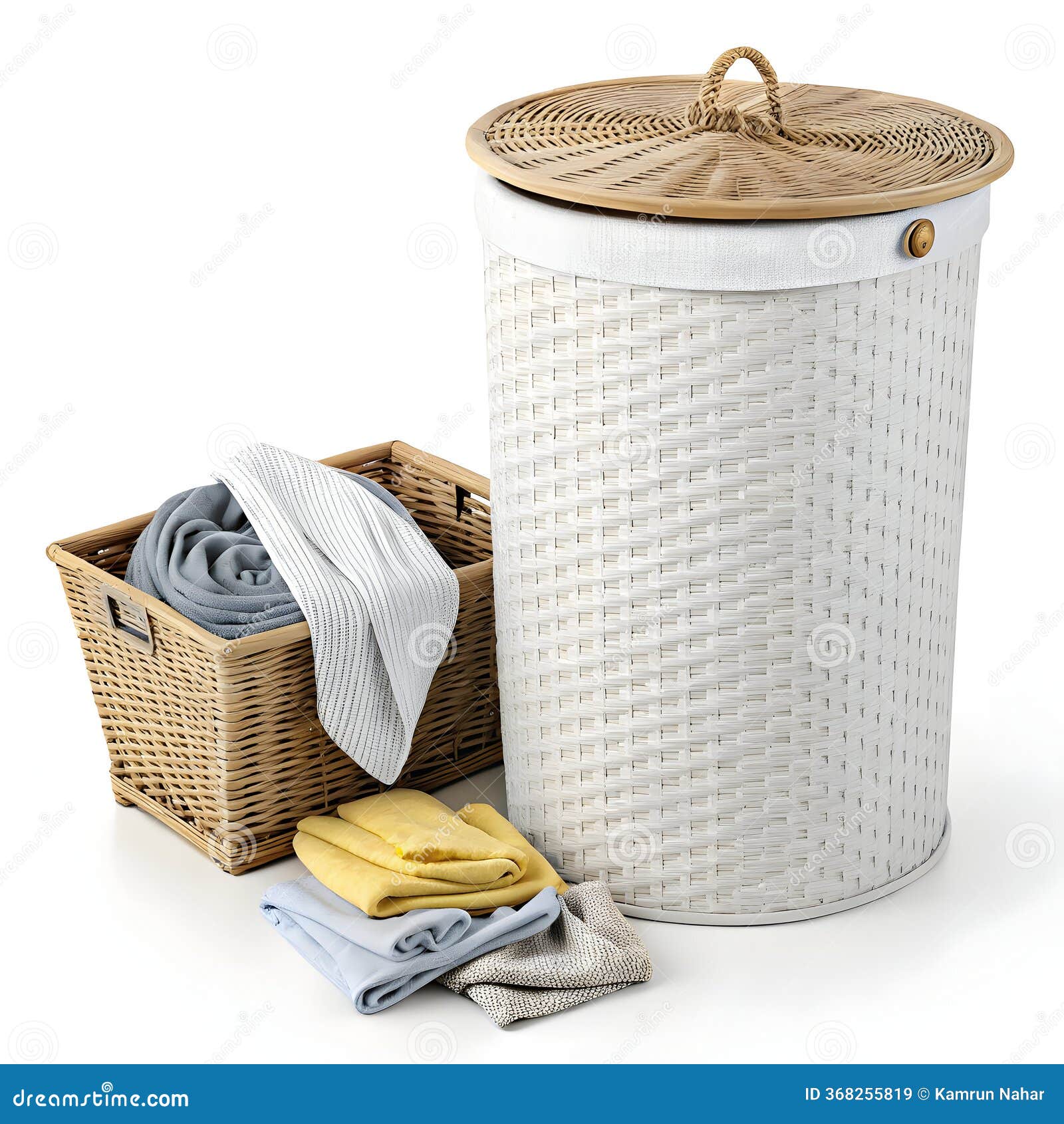 Hamper Laundry Basket Plastic Cartoon Vector Illustration ...