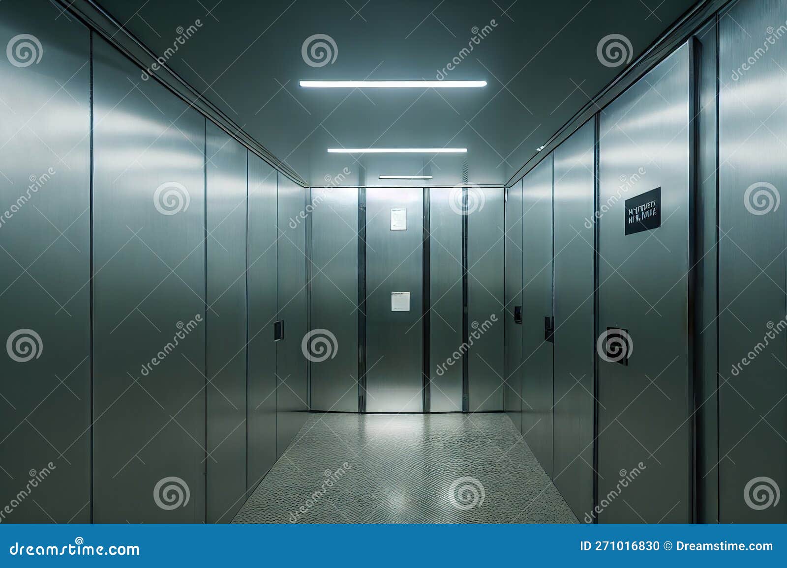 Spacious Lift Doors Made of Glossy Material with Illumination on ...