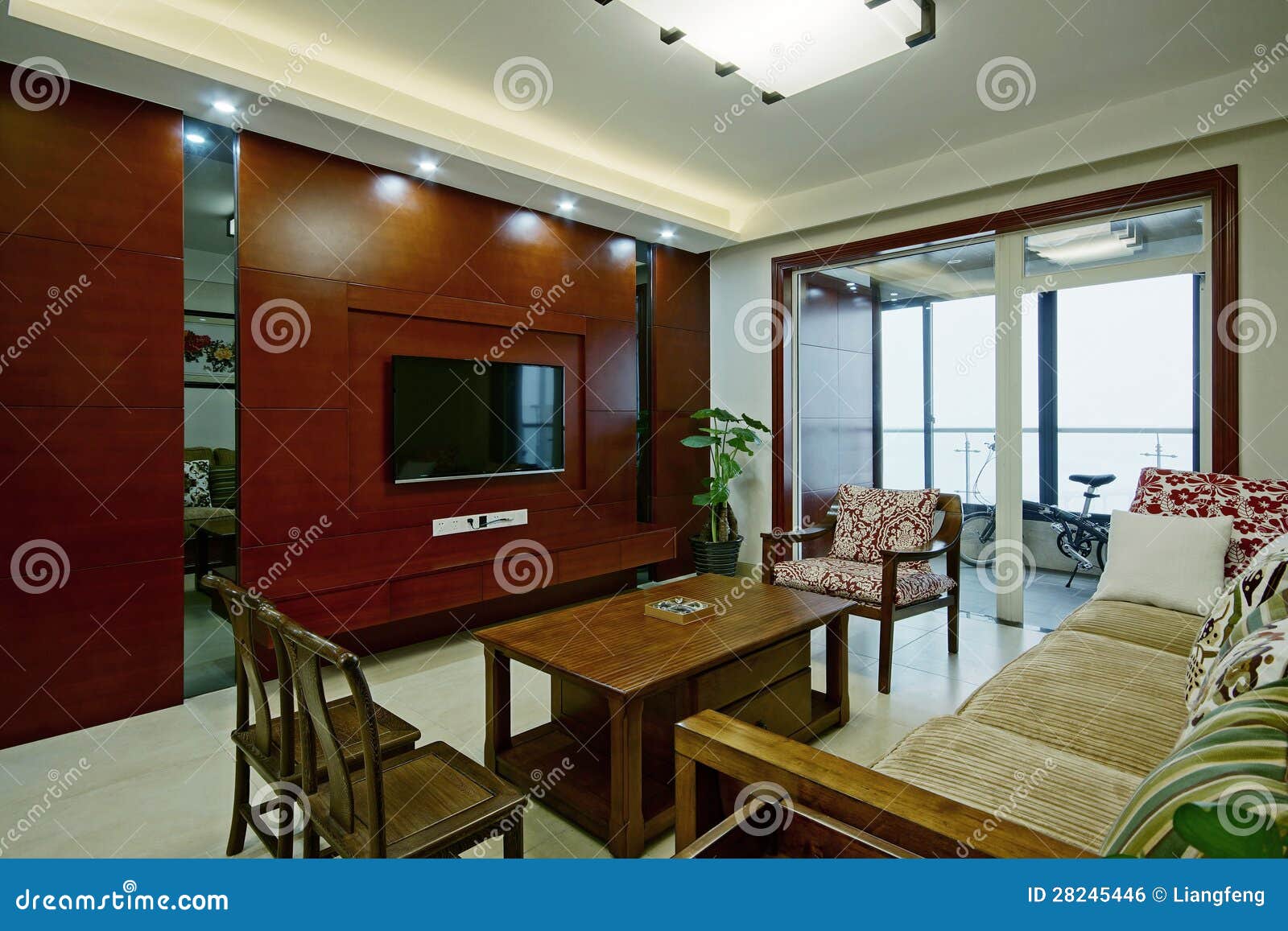 The spacious living room stock photo. Image of design - 28245446