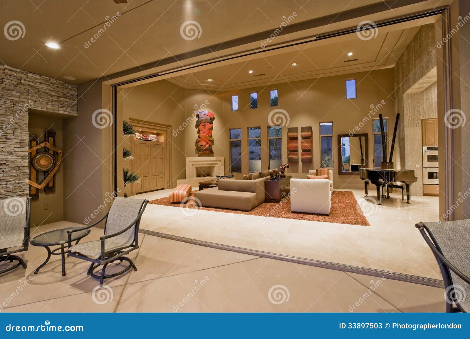 Spacious Living Room in House Stock Image - Image of style, house: 33897503