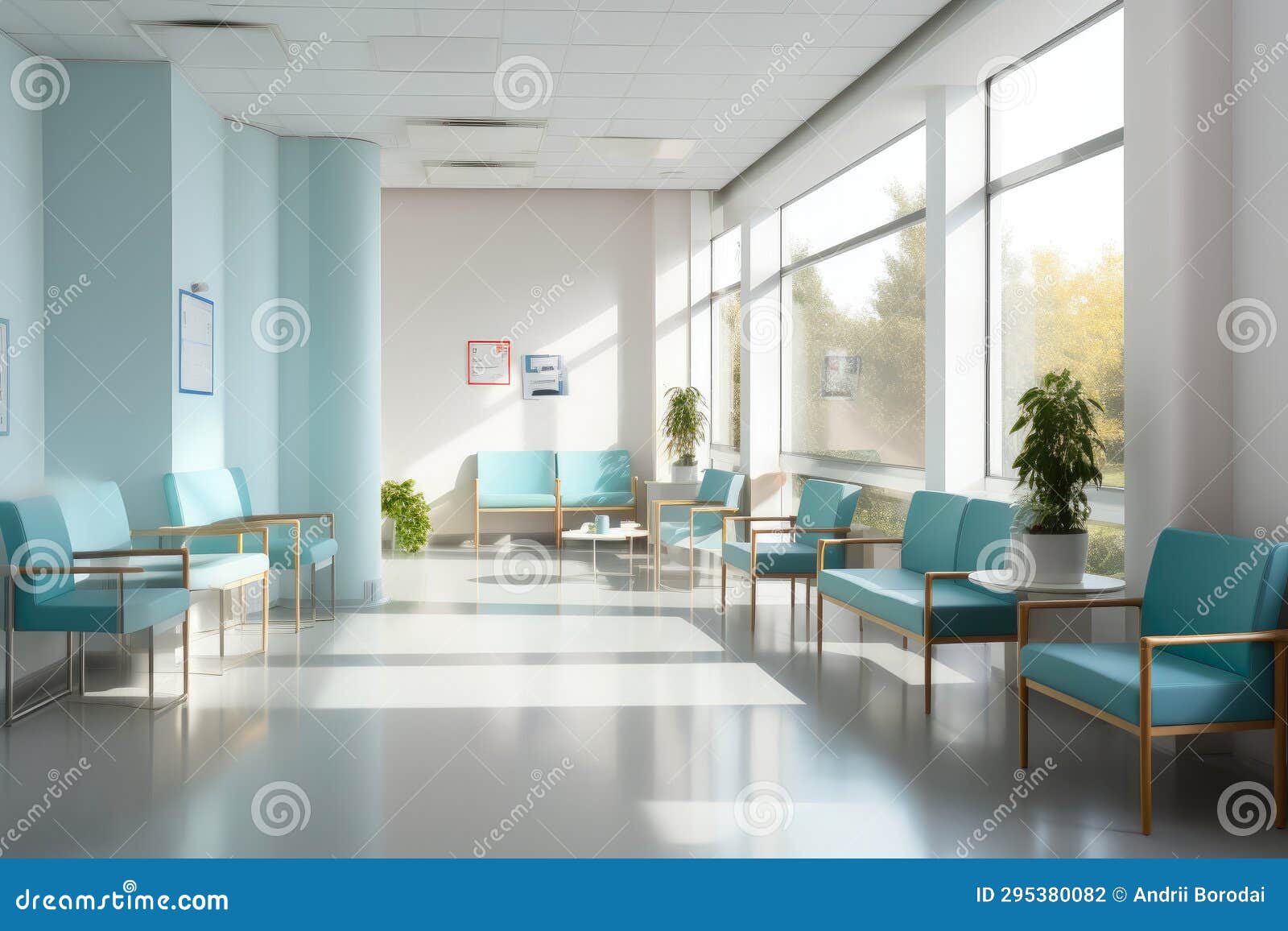 Spacious Medical Center Reception in Daylight. Stock Photo - Image of ...