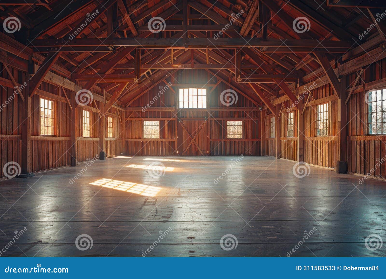 Spacious and Modern Empty Barn Interior with Natural Light Stock Image ...