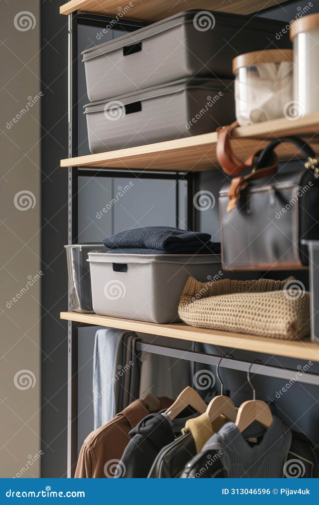 Spacious Modern System Storage Organization Wardrobe with Boxes and ...