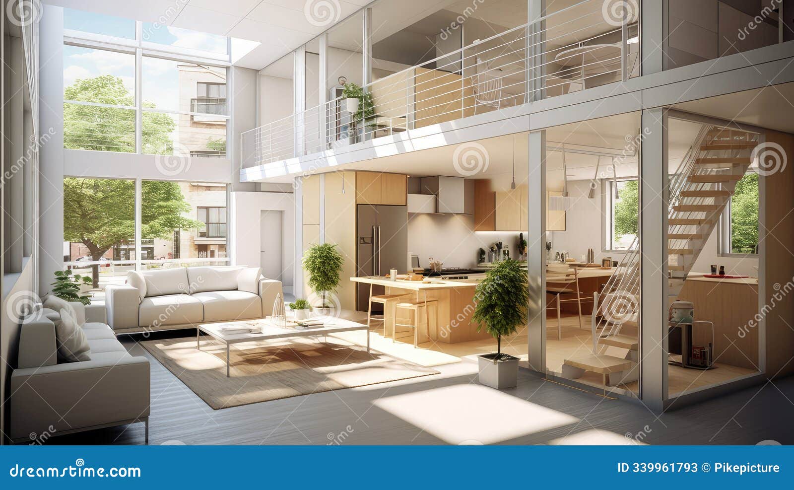 Spacious Modular Housing Construction Stock Illustration - Illustration of natural, housing ...