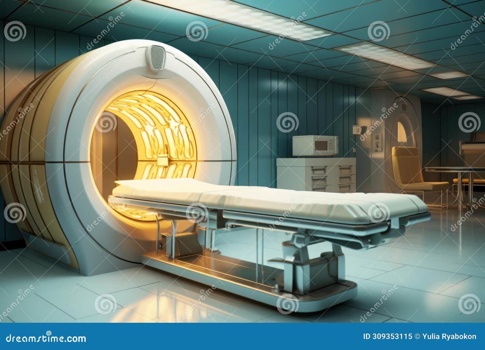 MRI Scanner In A Spacious, Brightly Lit Medical Facility. AI-generated ...