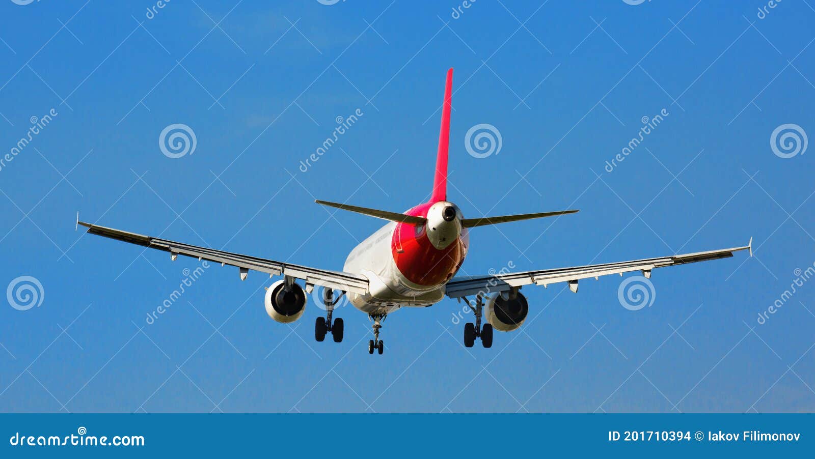 Passenger Airliner Flying in Sky Towards Destination Stock Photo ...