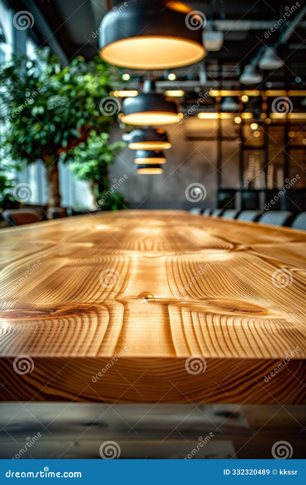 Spacious, Professional Boardroom with Empty Wooden Table for Product ...