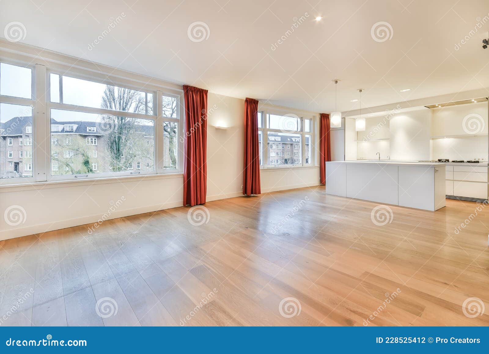 Spacious room design stock photo. Image of empty, comfort - 228525412